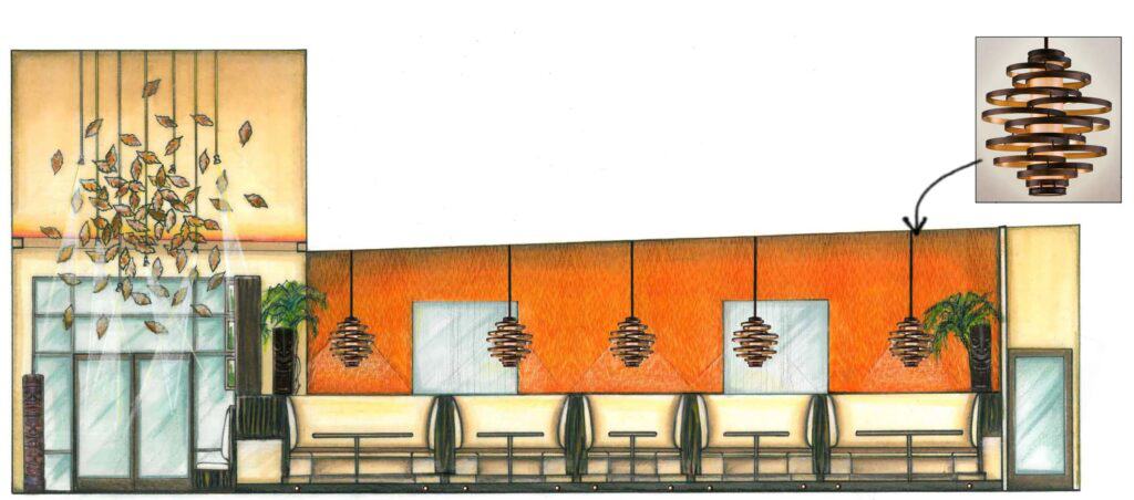 Elevation at Entry and Dining Booths – PPDS